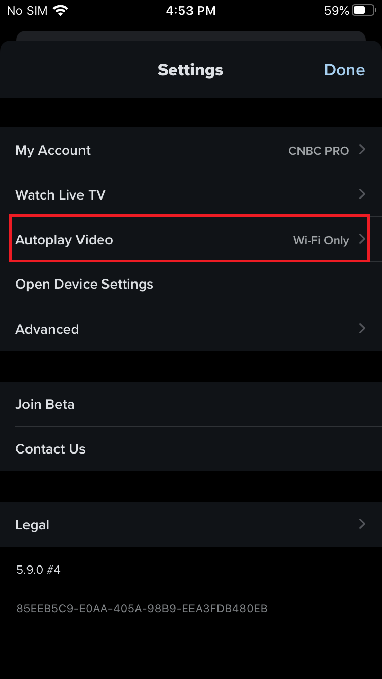 How do I turn off autoplay on the iOS app? – CNBC Help Center
