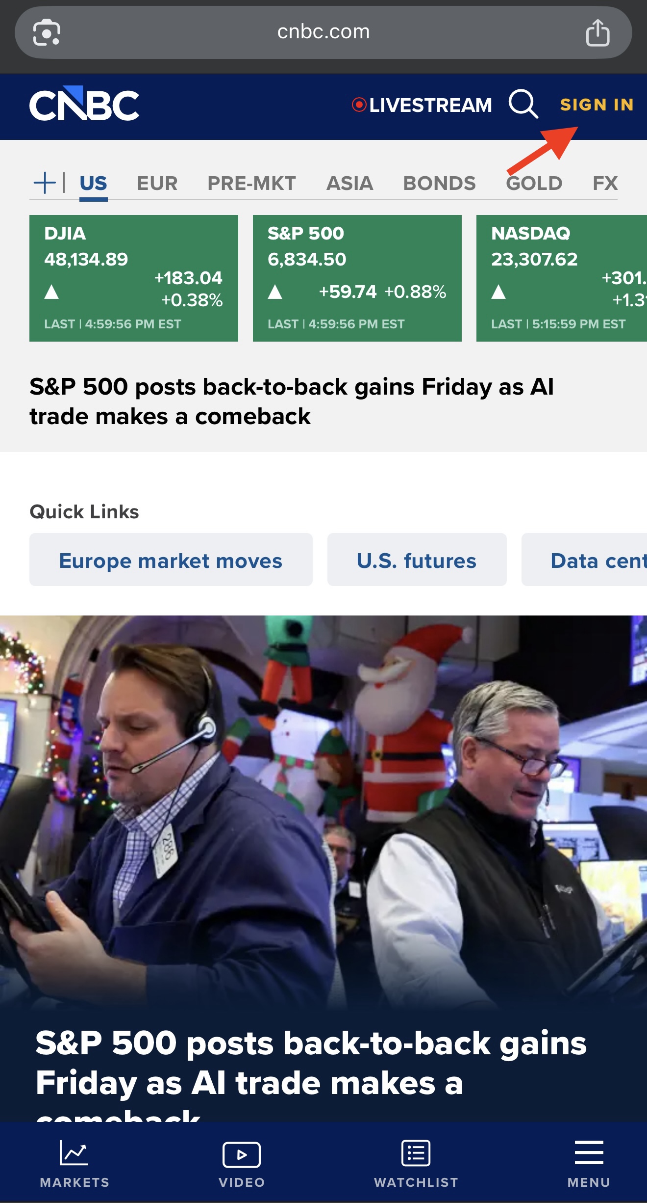 How do I log into my CNBC account on the web? – CNBC Help Center